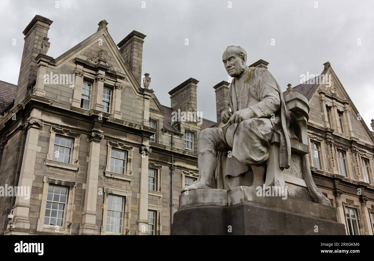 Marble life-size statue of George Salmon, provost at the Trinity ...