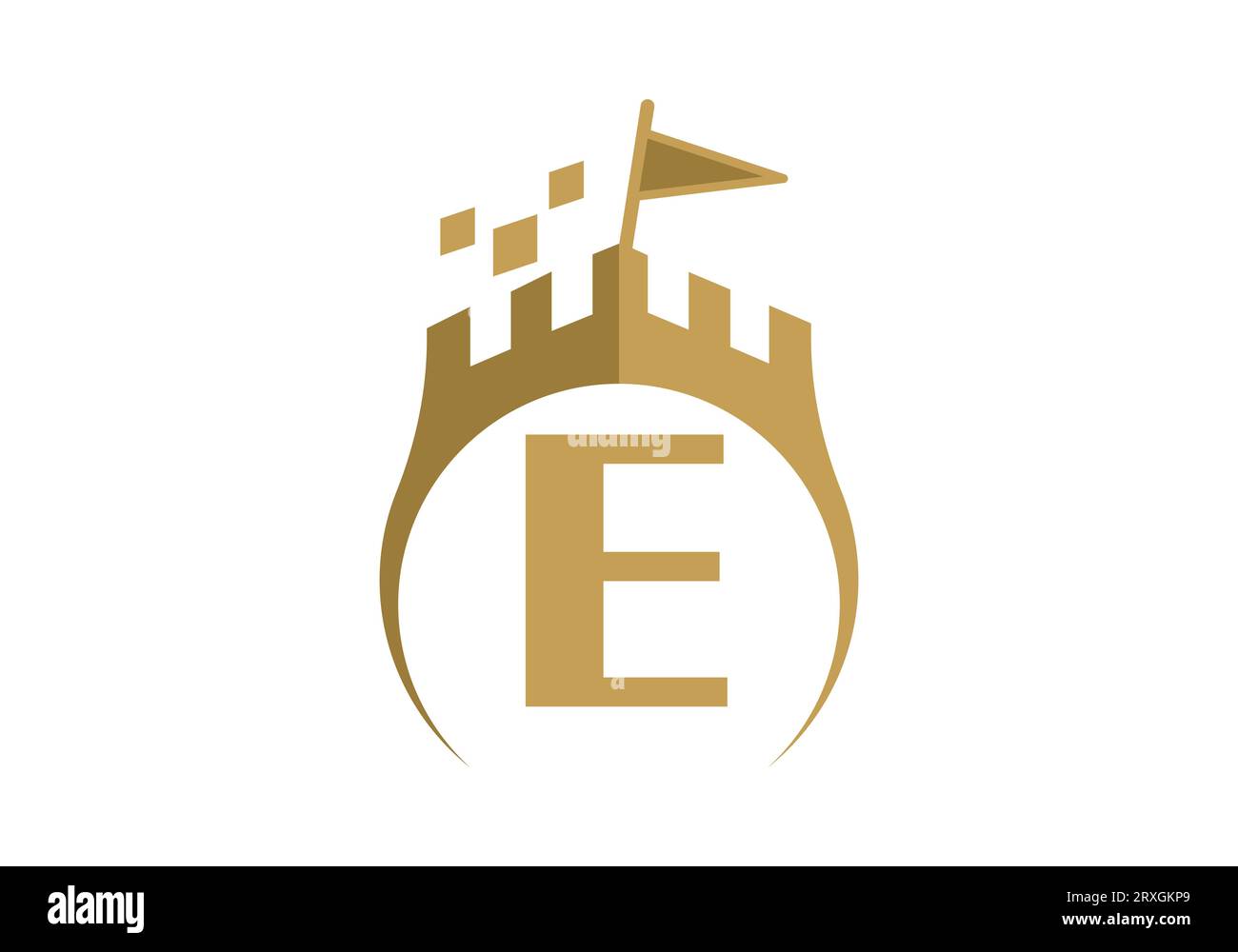 Letter E Castle Modern Logo Design Vector illustration template ...