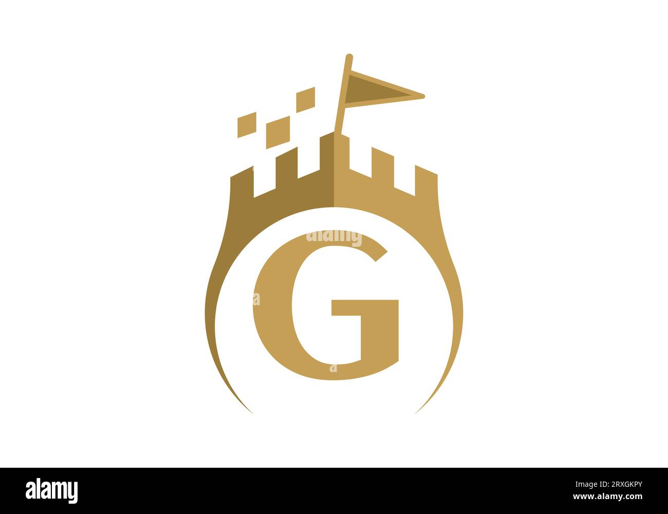 Letter G Castle Modern Logo Design Vector illustration template ...
