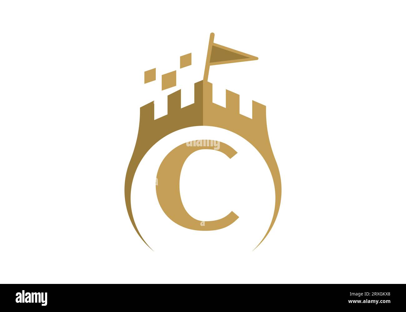 Letter C Castle Modern Logo Design Vector illustration template ...