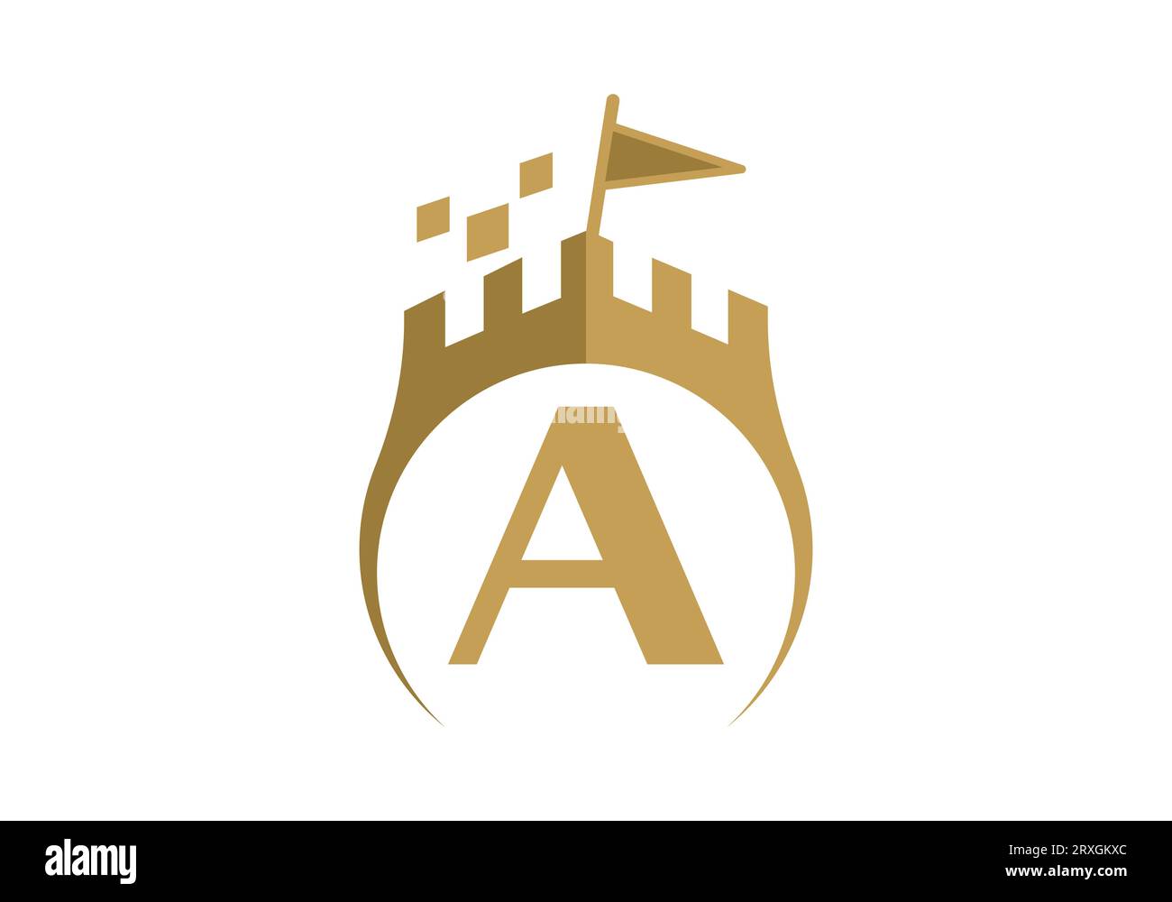 Letter A Castle Modern Logo Design Vector illustration template ...