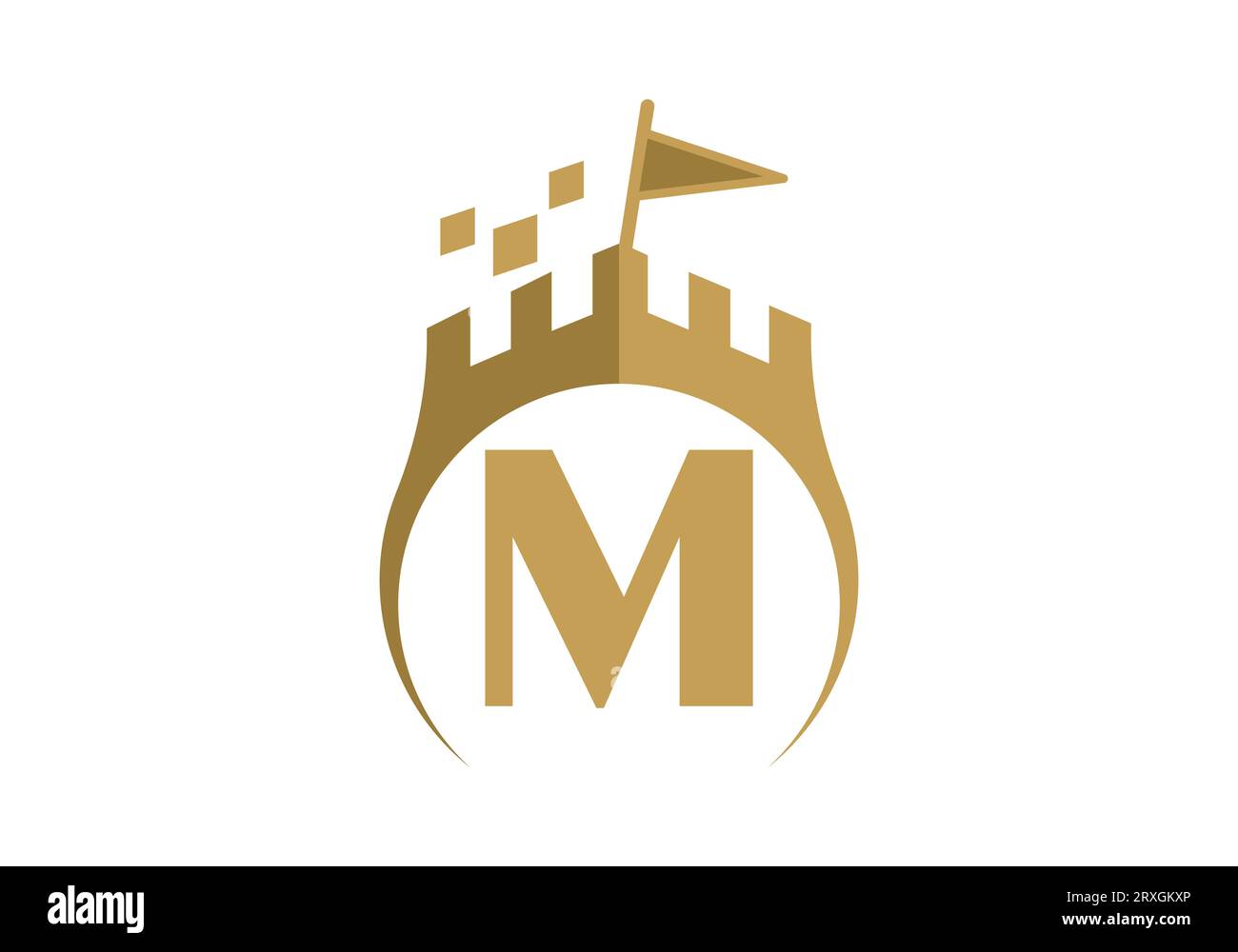 Letter M Castle Modern Logo Design Vector illustration template ...