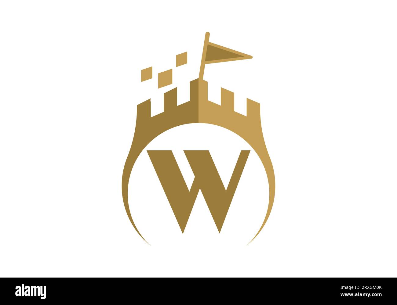Letter W Castle Modern Logo Design Vector illustration template ...