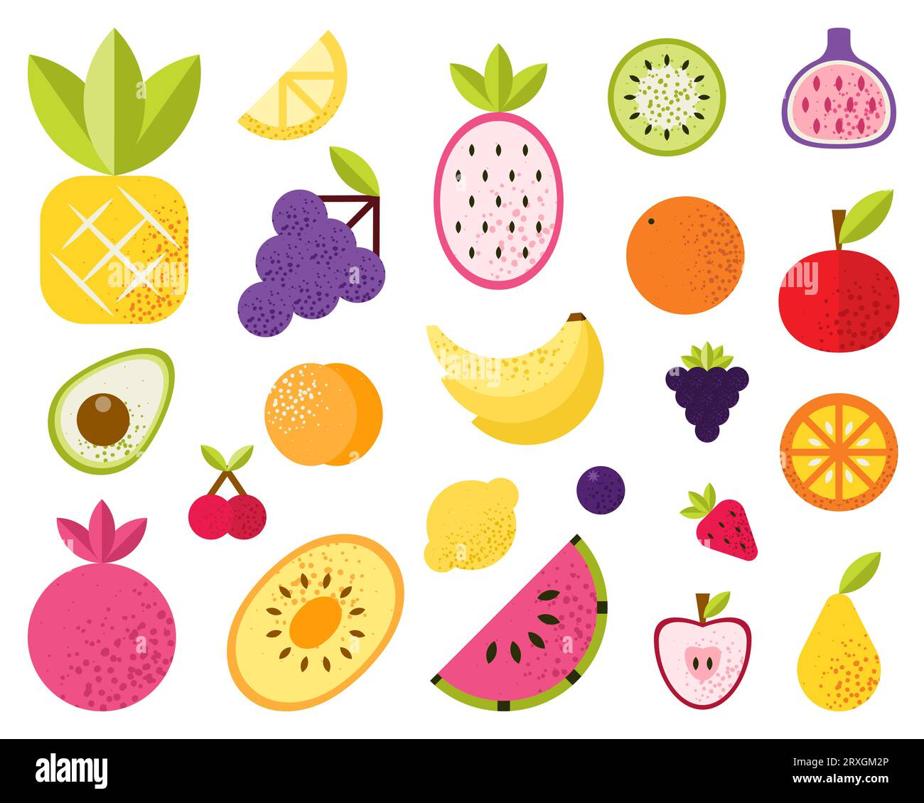 Set of isolated tropical fruits and berries Stock Vector Image & Art ...