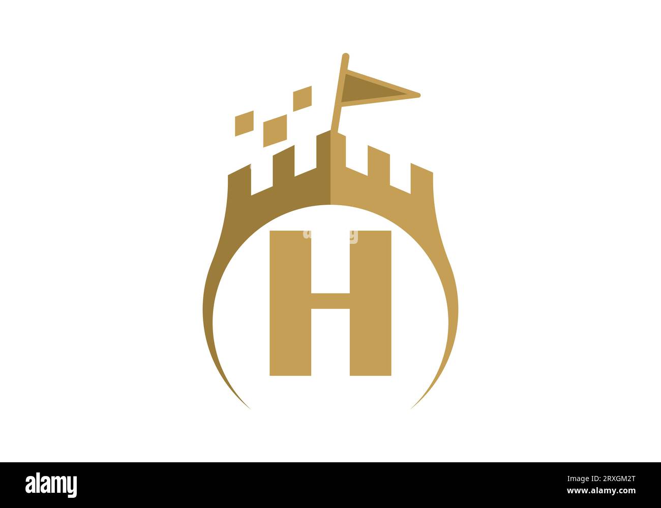 Letter H Castle Modern Logo Design Vector illustration template ...