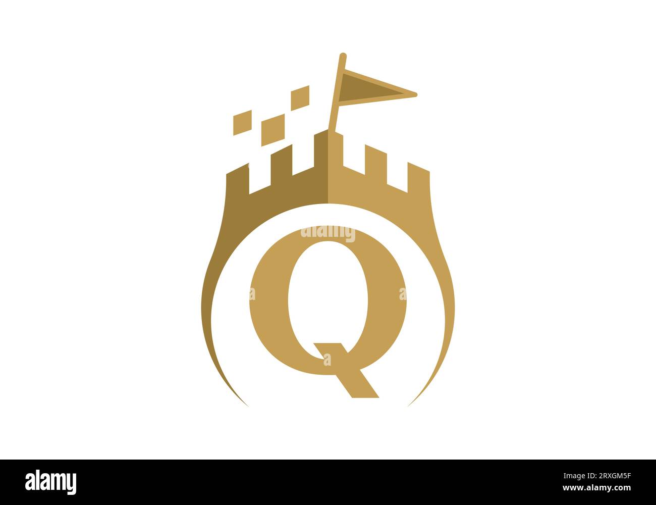 Letter Q Castle Modern Logo Design Vector illustration template ...