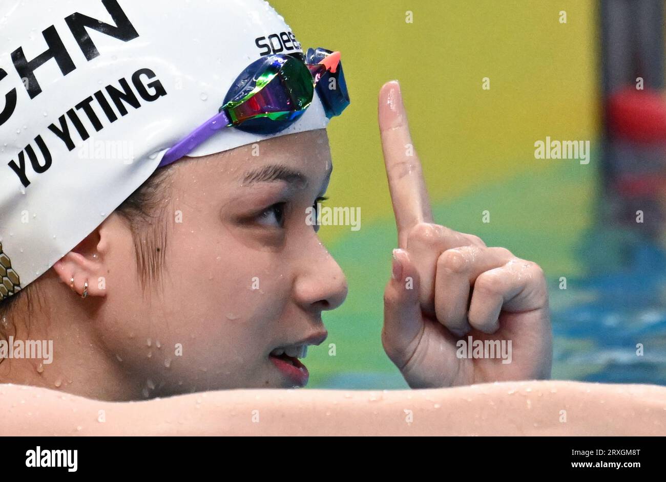 Hangzhou, China's Zhejiang Province. 25th Sep, 2023. Yu Yiting of China ...