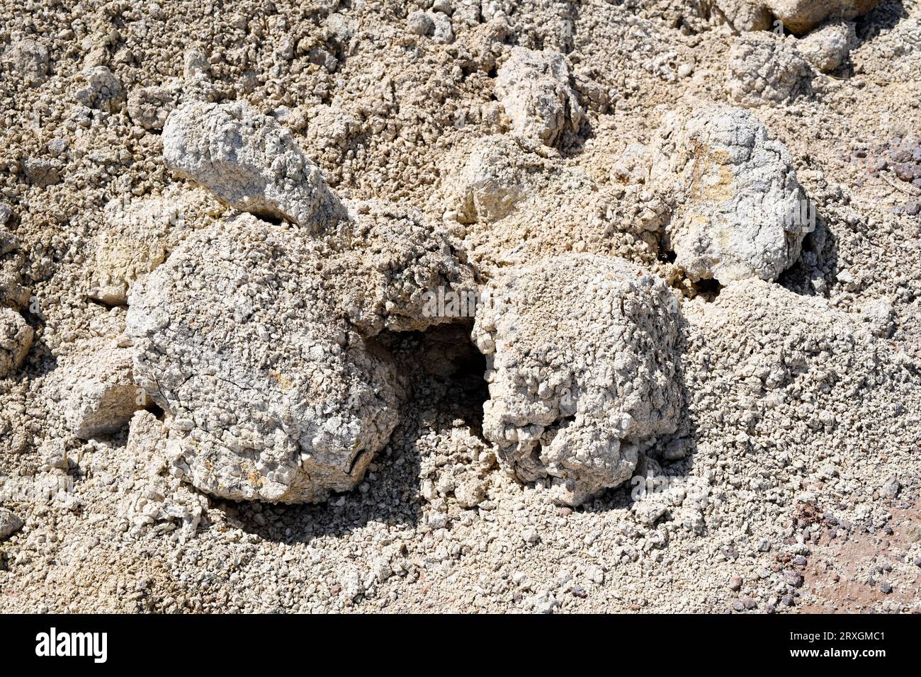 Open pit mine of bentonite. Cabo de Gata Geopark, Almeria, Andalusia ...
