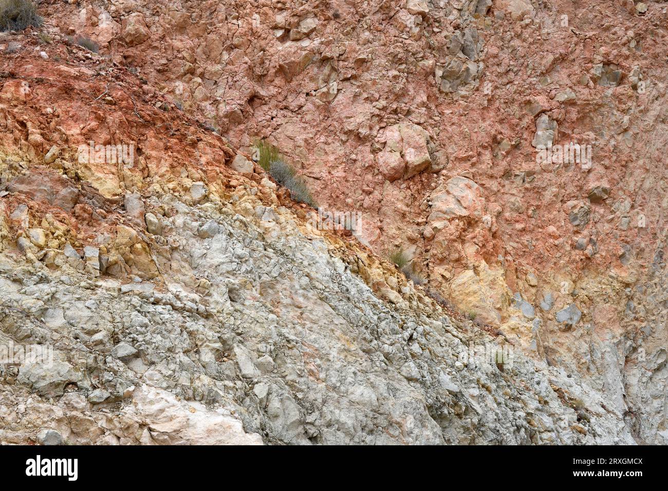 Reverse fault on volcanic breccia (hyaloclastite). This photo was taken ...