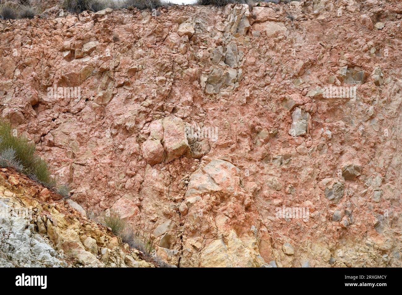 Volcanic breccia (hyaloclastite). This photo was taken in Cabo de Gata ...