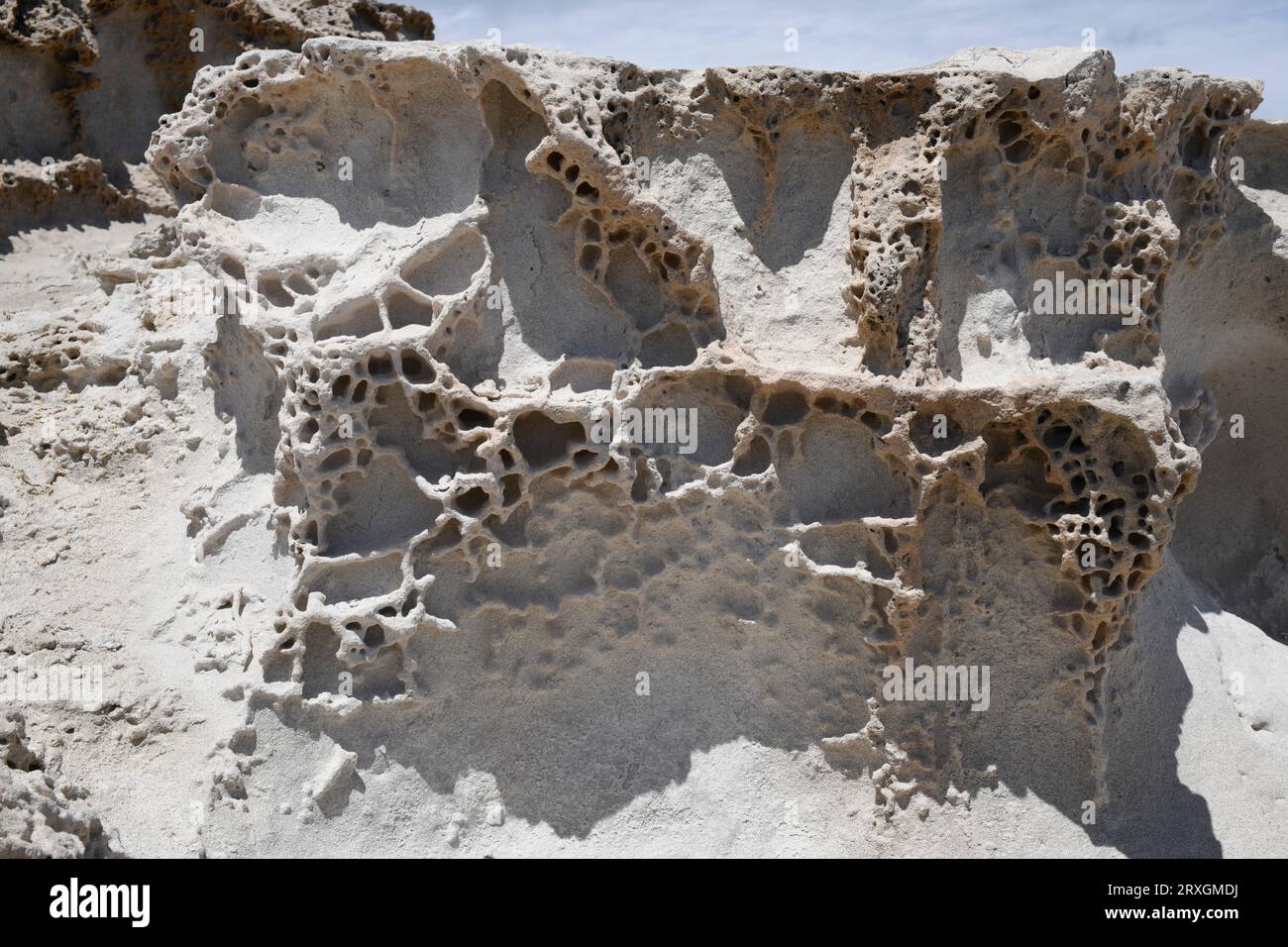 Fossil dune (bioclastic calcarenite) from Messinian. This photo was ...