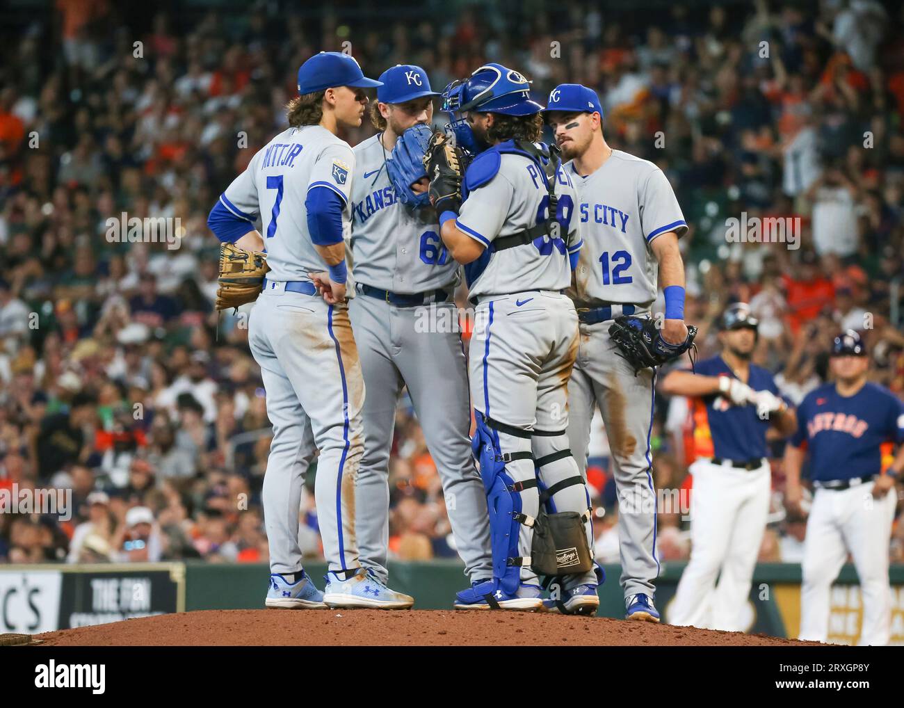 HOUSTON, TX - SEPTEMBER 24: (left to right) Kansas City Royals ...