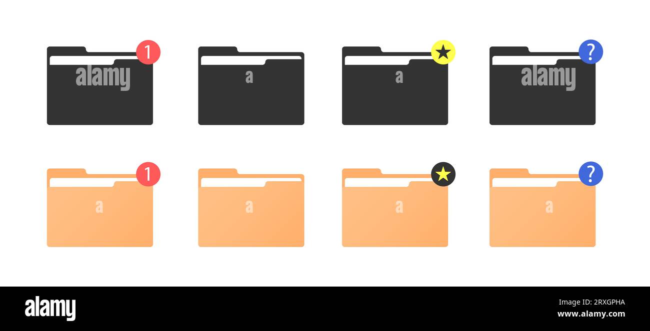 Set of modern folders icons for UI UX Stock Vector Image & Art - Alamy