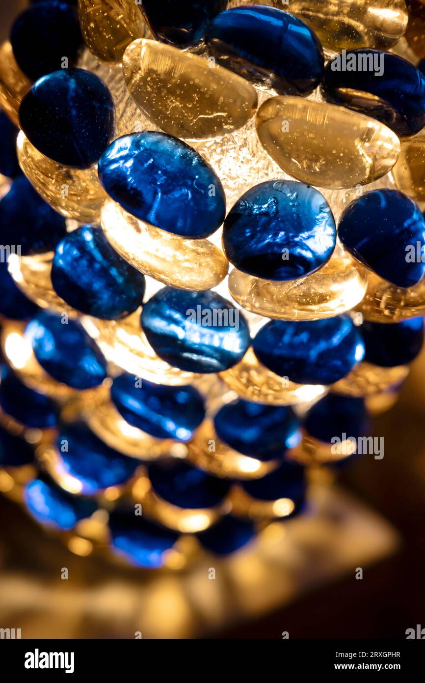 Lamp design made of glass pebbles in closeup Stock Photo - Alamy