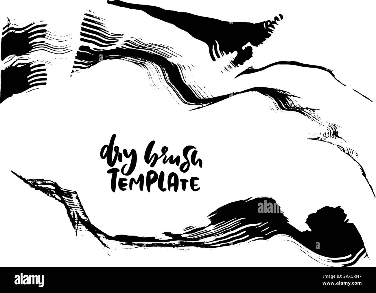 Dry Brush Wave Stroke Frame Stock Vector Image & Art - Alamy