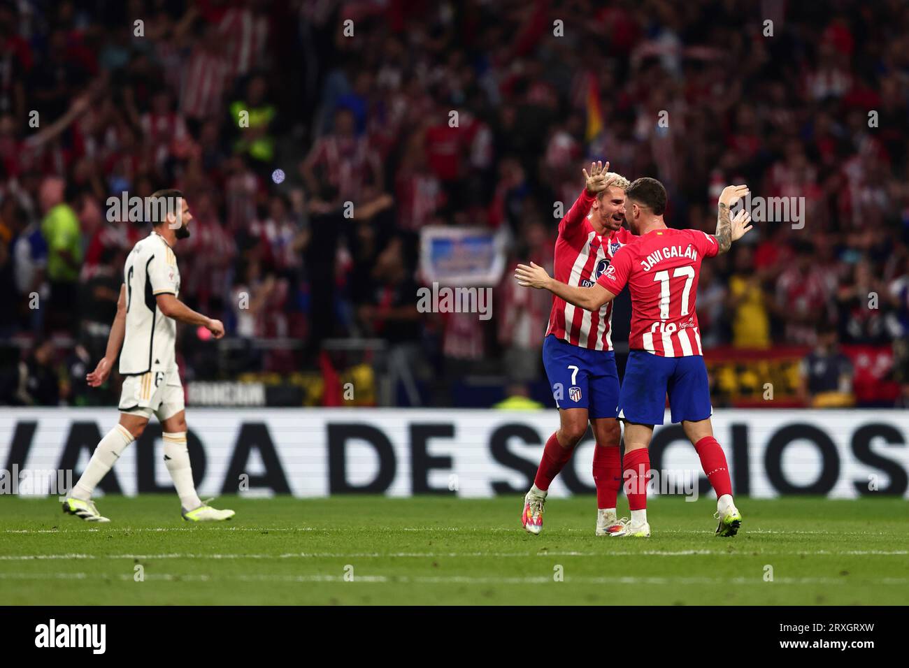 Antoine Griezmann and Javi Galan of Club Atletico de Madrid celebrate ...