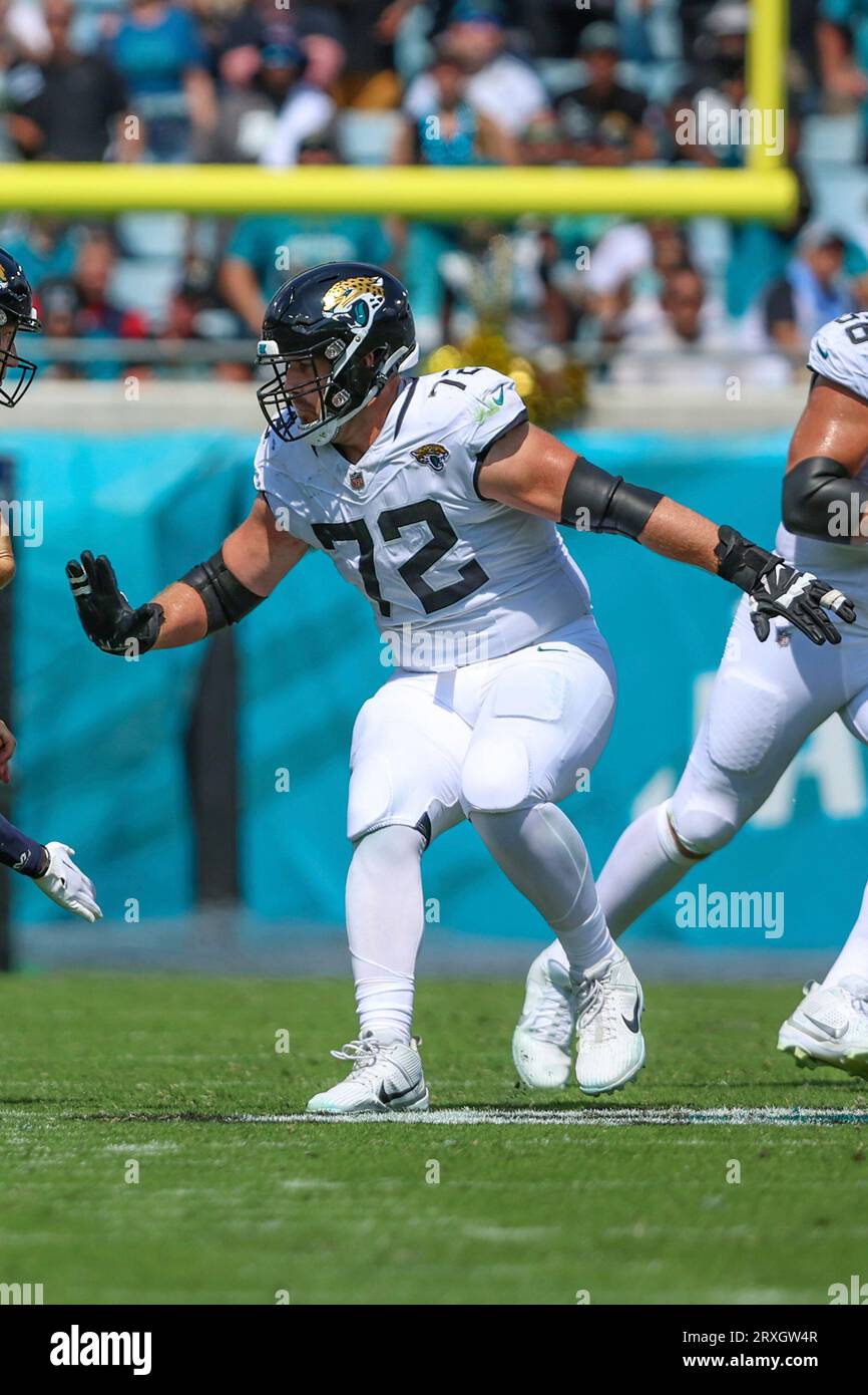 Jacksonville Jaguars offensive tackle Walker Little (72) in action ...