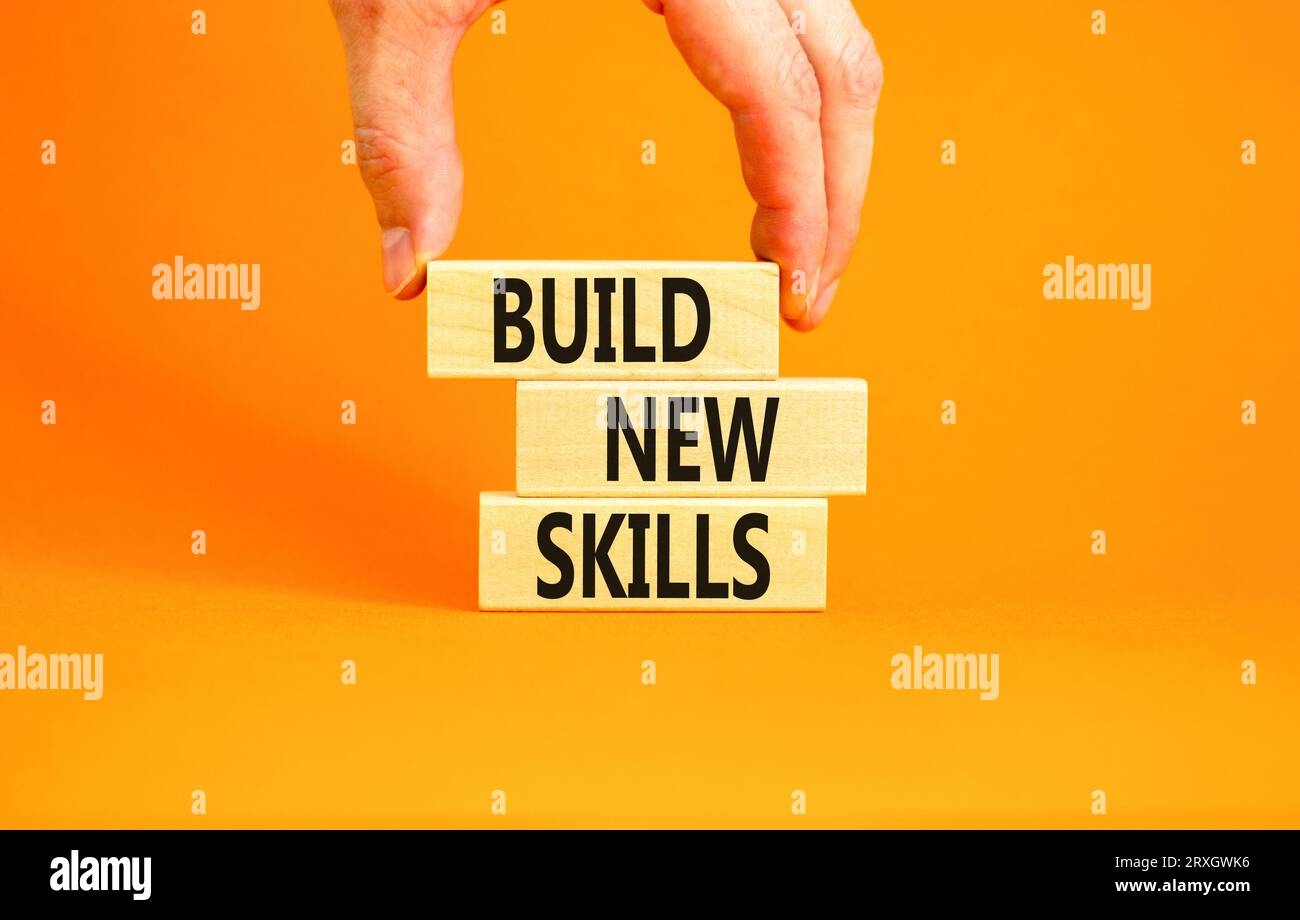Build new skills symbol. Concept word Build new skills on beautiful ...
