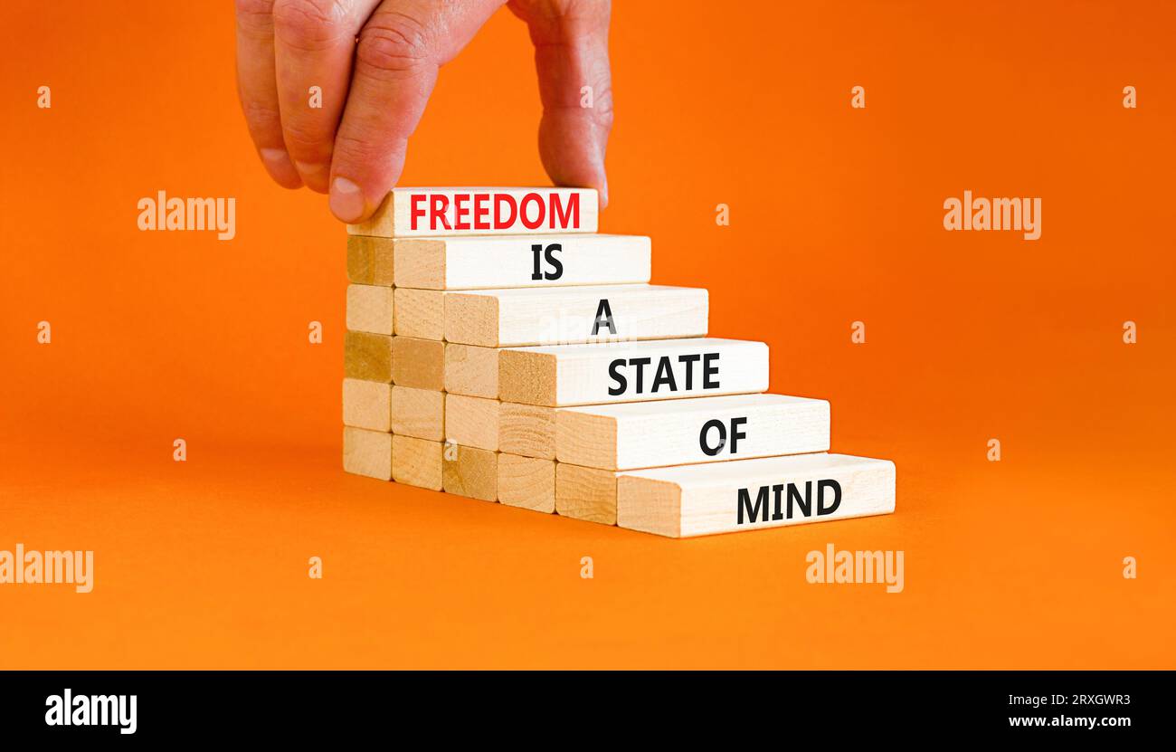 Freedom in mind symbol. Concept words Freedom is a state of mind on ...