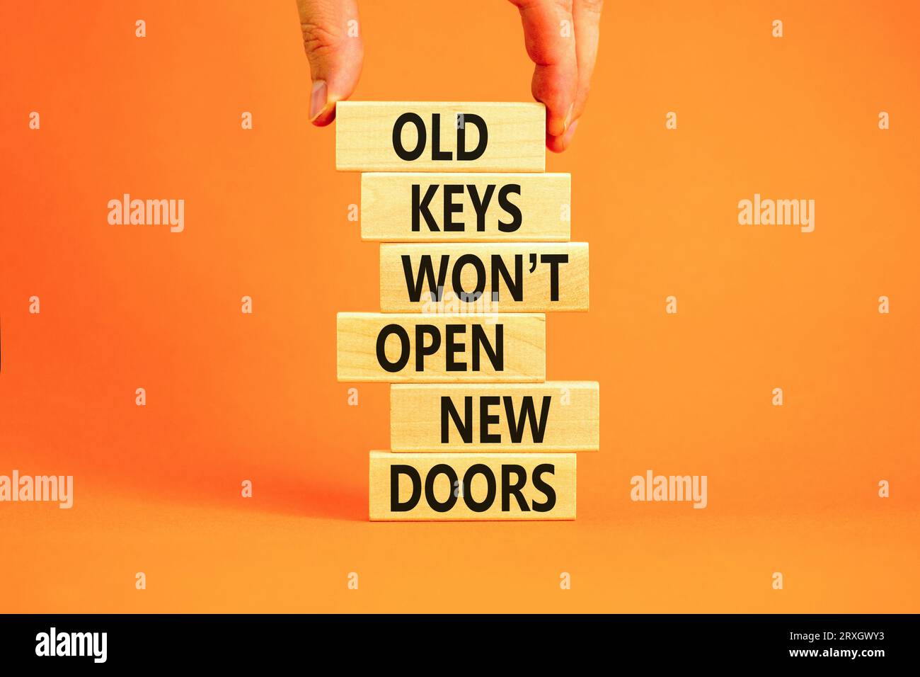 Old keys do not open new doors symbol. Concept words Old keys do not ...
