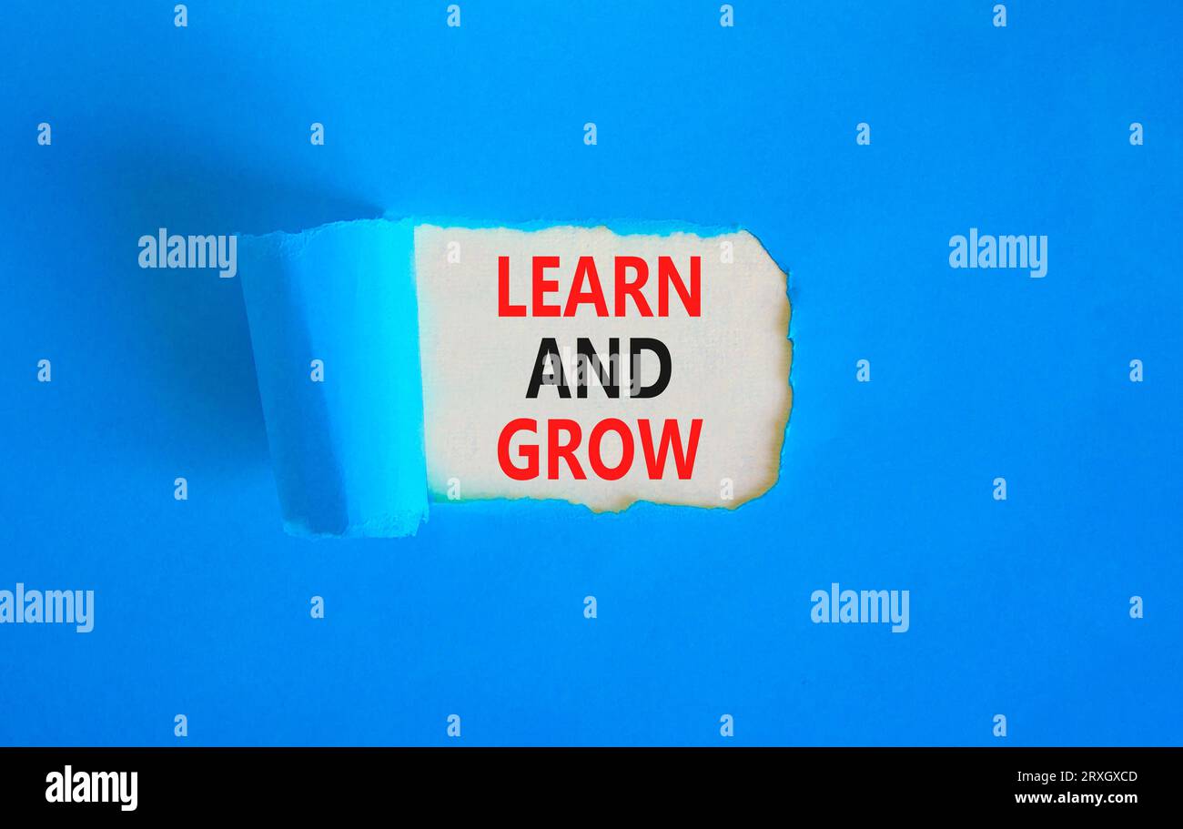 Learn and grow symbol. Concept word Learn And Grow on beautiful white ...