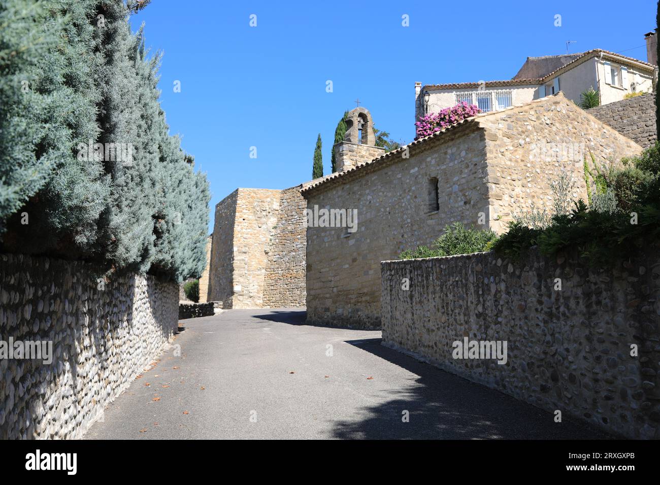 The ancient Chapel of St. Roch at the wine village of Cairanne in the ...