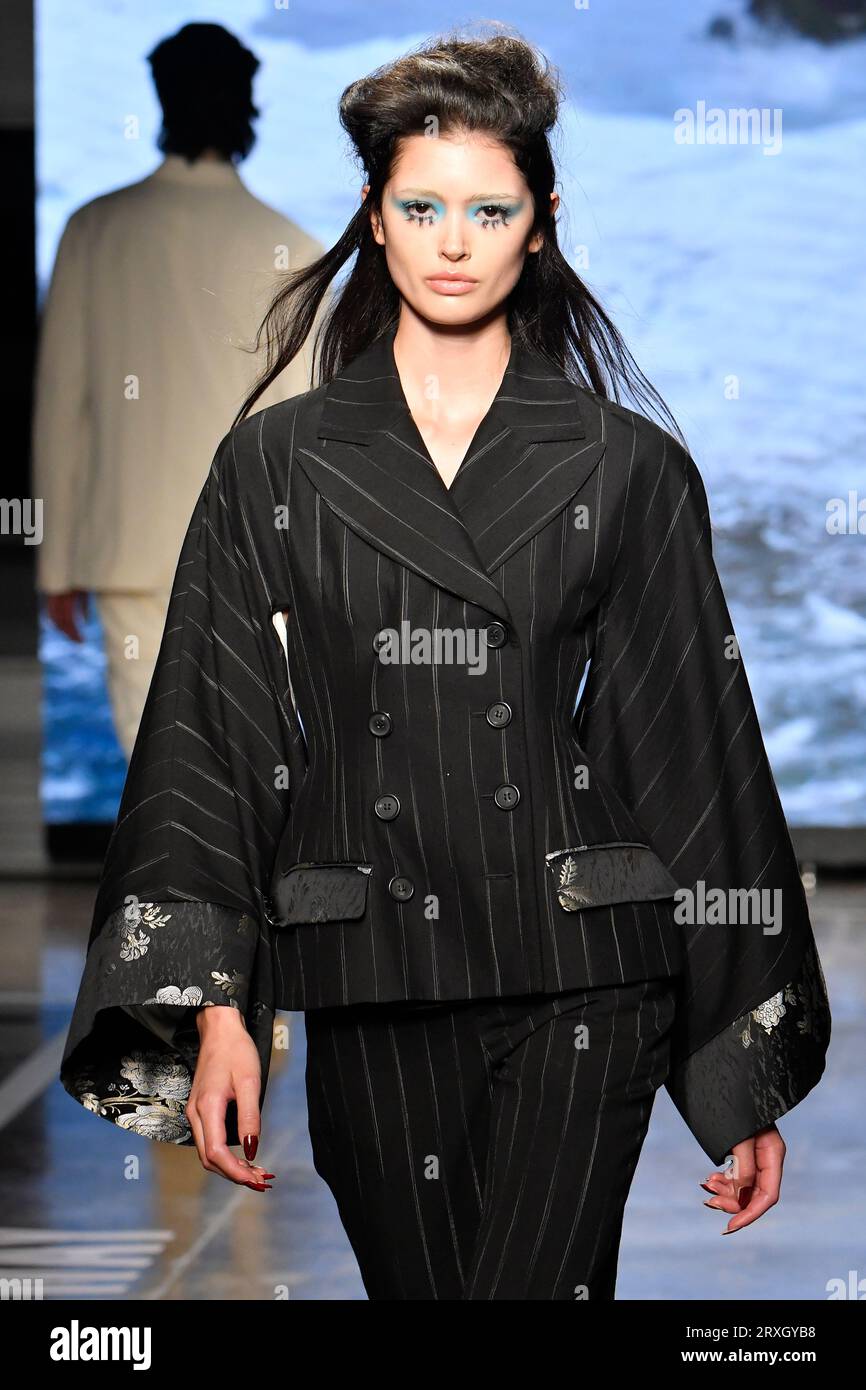 Milan, Italy. 20th Sep, 2023. Model Jerzy Madison walks on the runway ...
