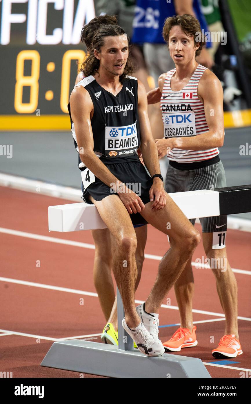 George Beamish of New Zealand competing in the 3000m steeplechase on ...