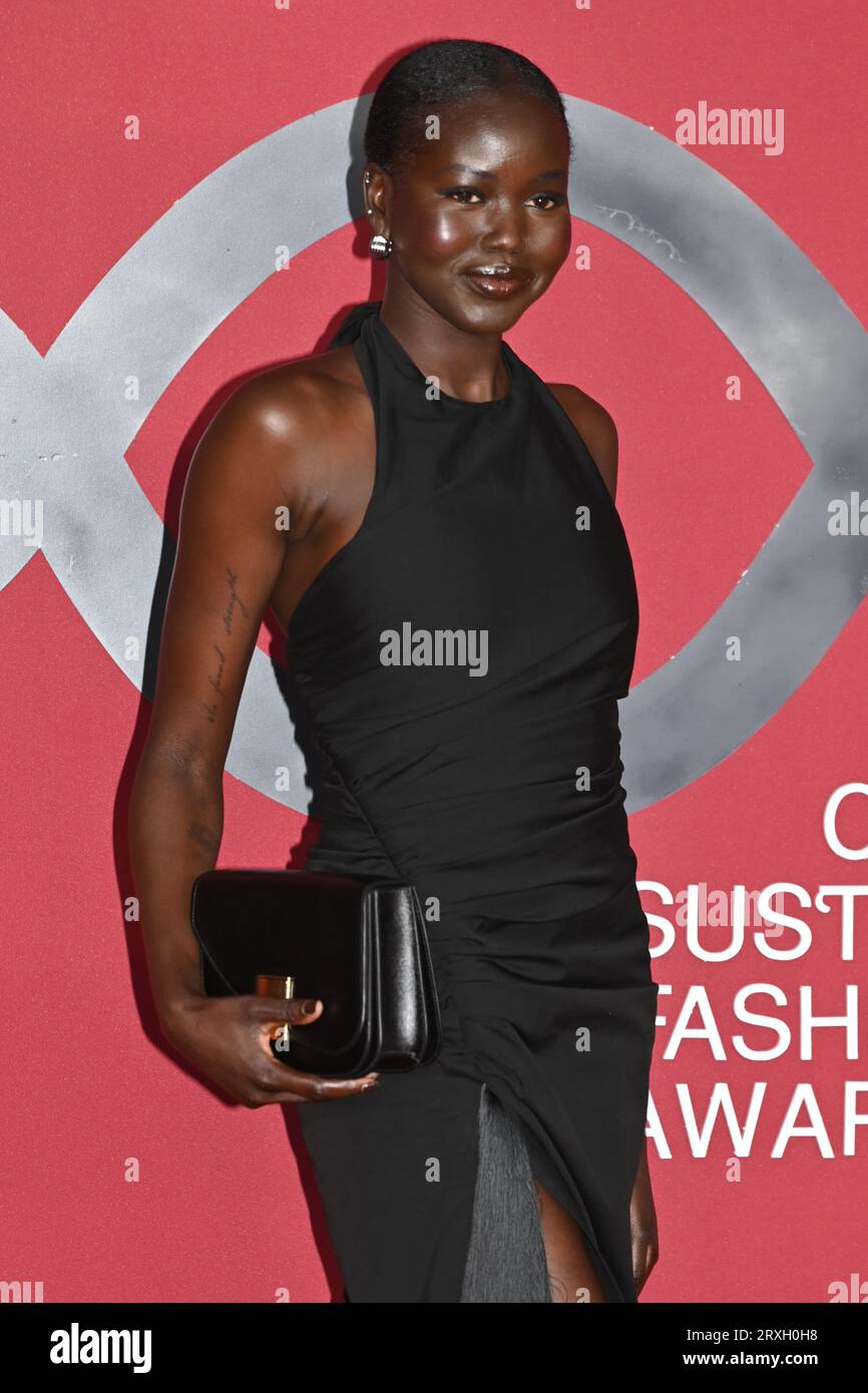 Adut Akech attends the CNMI Sustainable Fashion Awards 2023 during ...