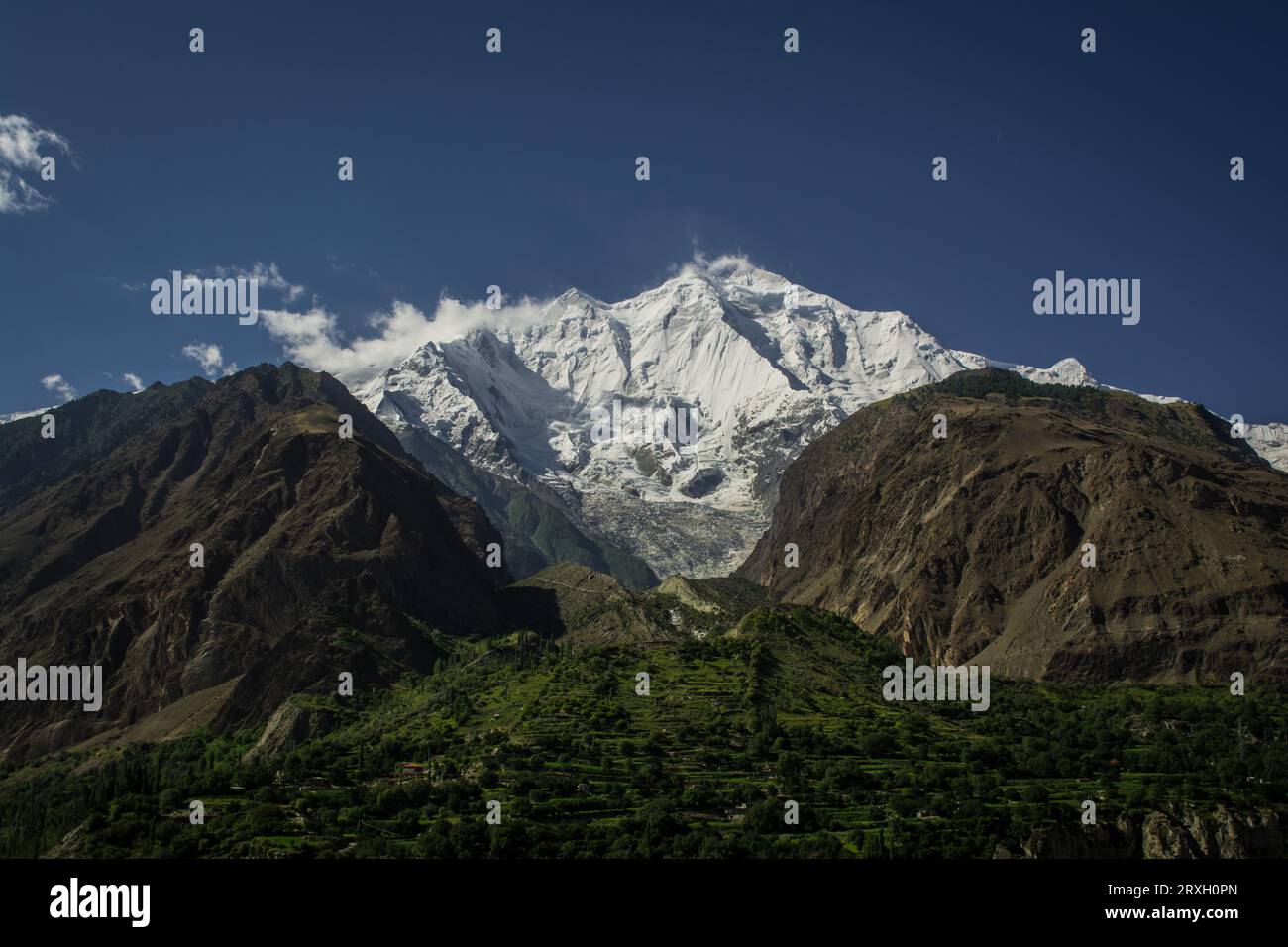 The mighty Rakaposhi (Altitude: 7,788 meters), Pakistan. Situated in ...