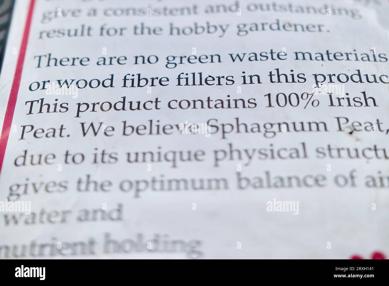 100% Irish Moss Peat compost Stock Photo - Alamy