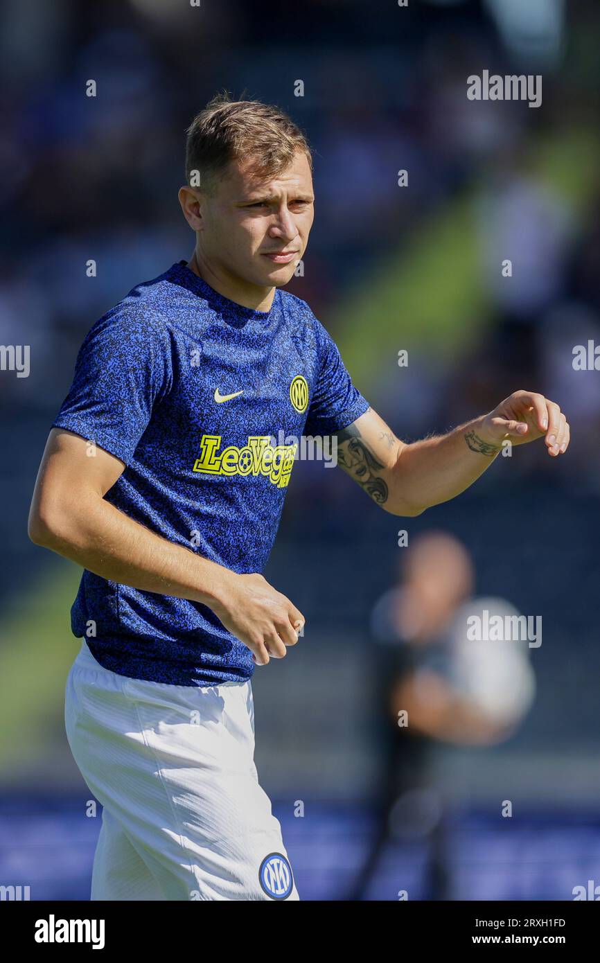 Inter’s Italian midfielder Nicolo Barella looks during the Serie A ...