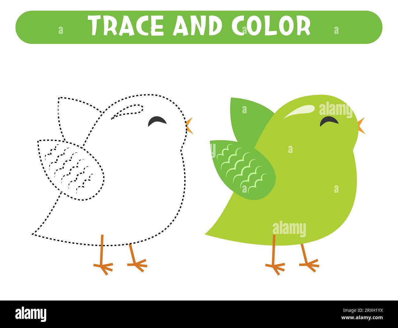 Bird coloring page printable Stock Vector Images - Alamy