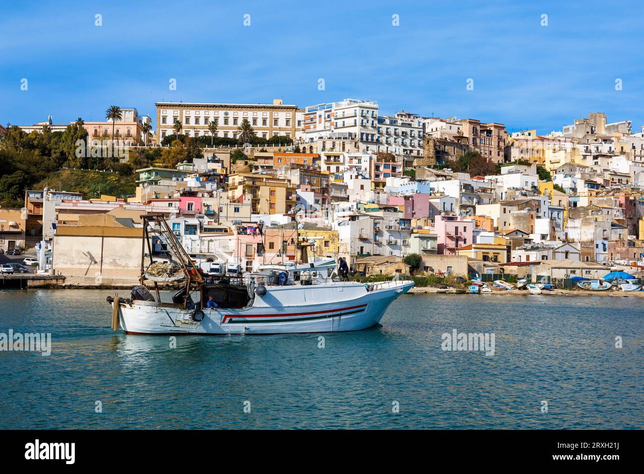 The harbour of the old town of Sciacca in Sicily, Italy Stock Photo - Alamy