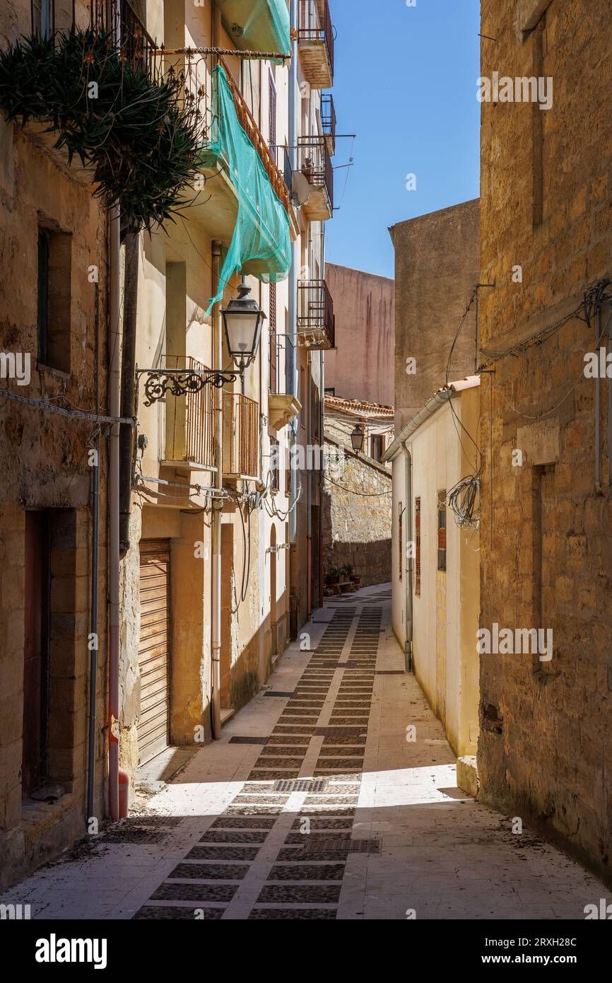 The ancient town of Salemi on the island of Sicily, Italy Stock Photo ...