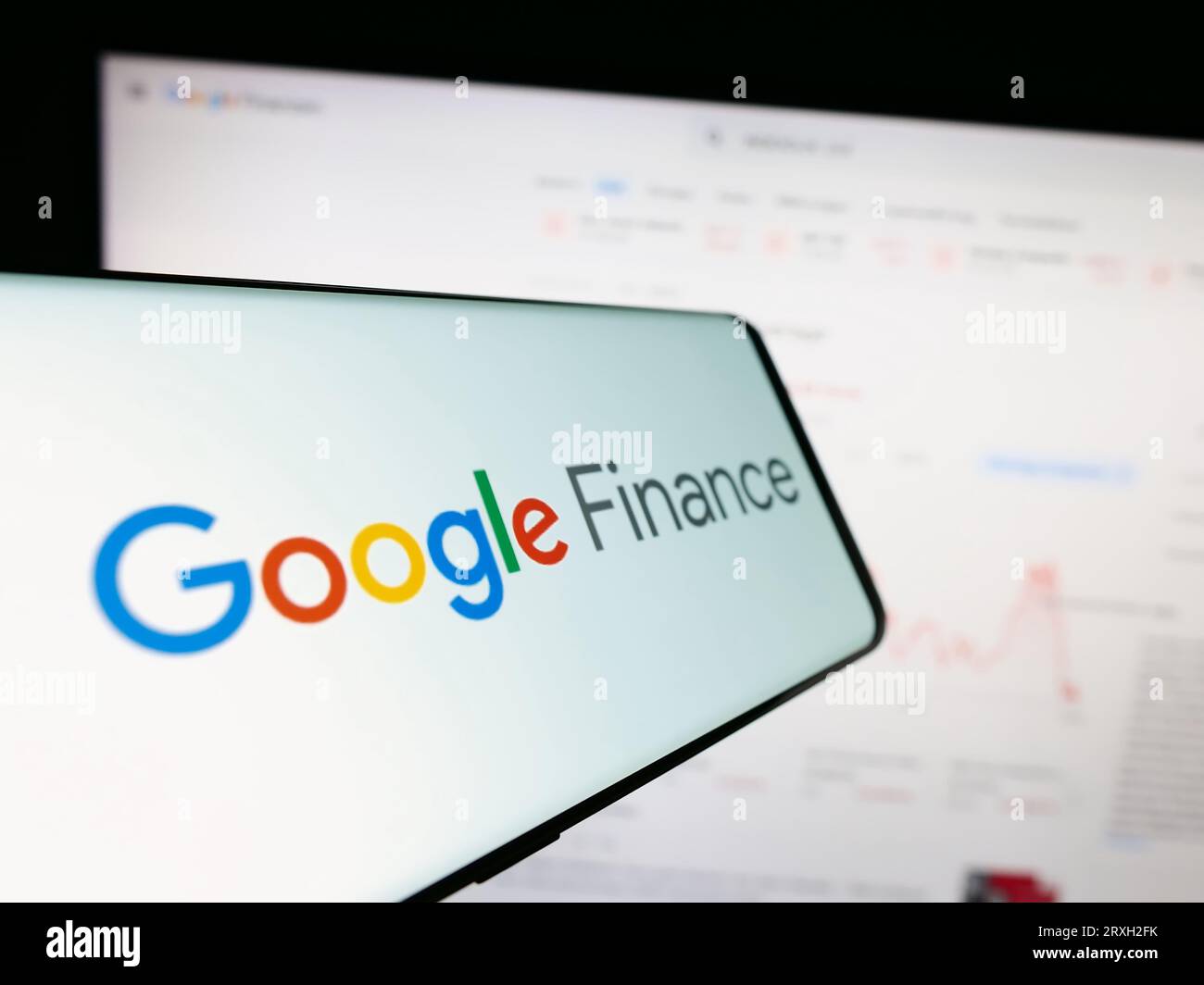 Cellphone with logo of financial information platform Google Finance on ...