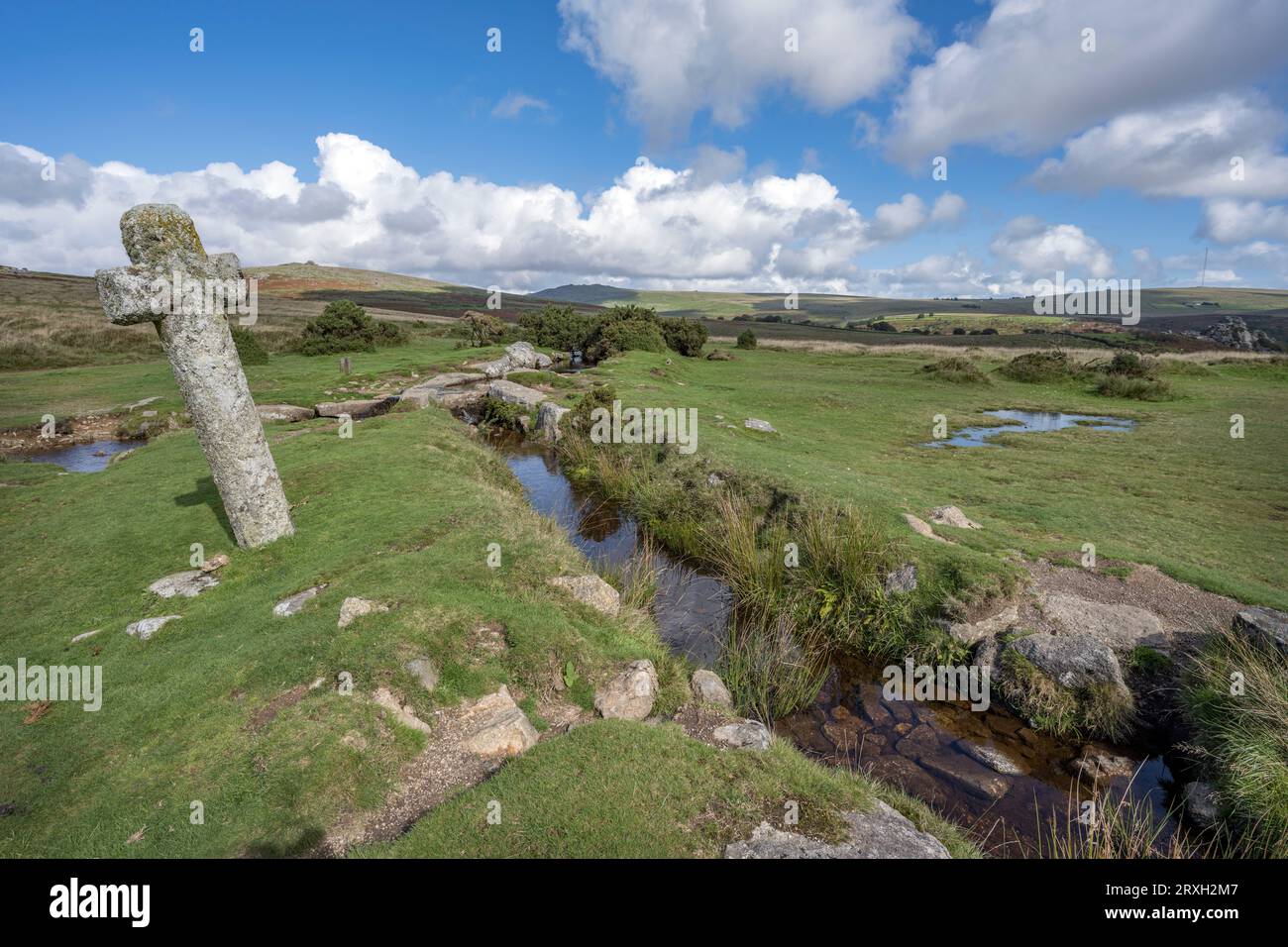 Small stream with stone cross called Windy Post just a short walk from ...