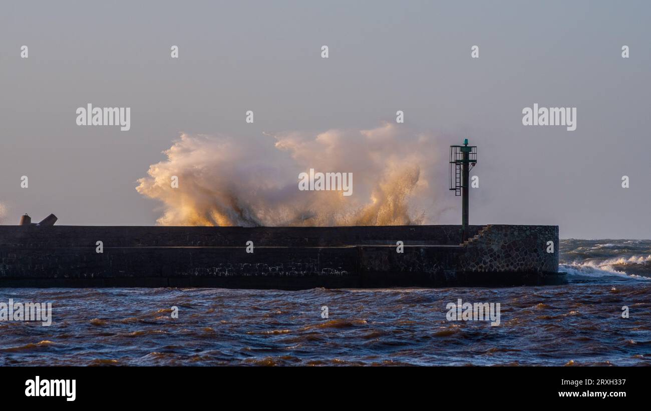 Beach storming sea waves in hi-res stock photography and images - Alamy
