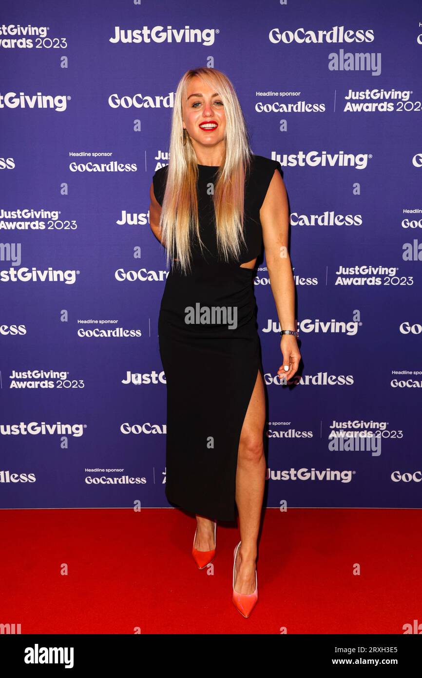 EDITORIAL USE ONLY Aimee Fuller at the GoCardless JustGiving Awards, celebrating fundraisers and ...