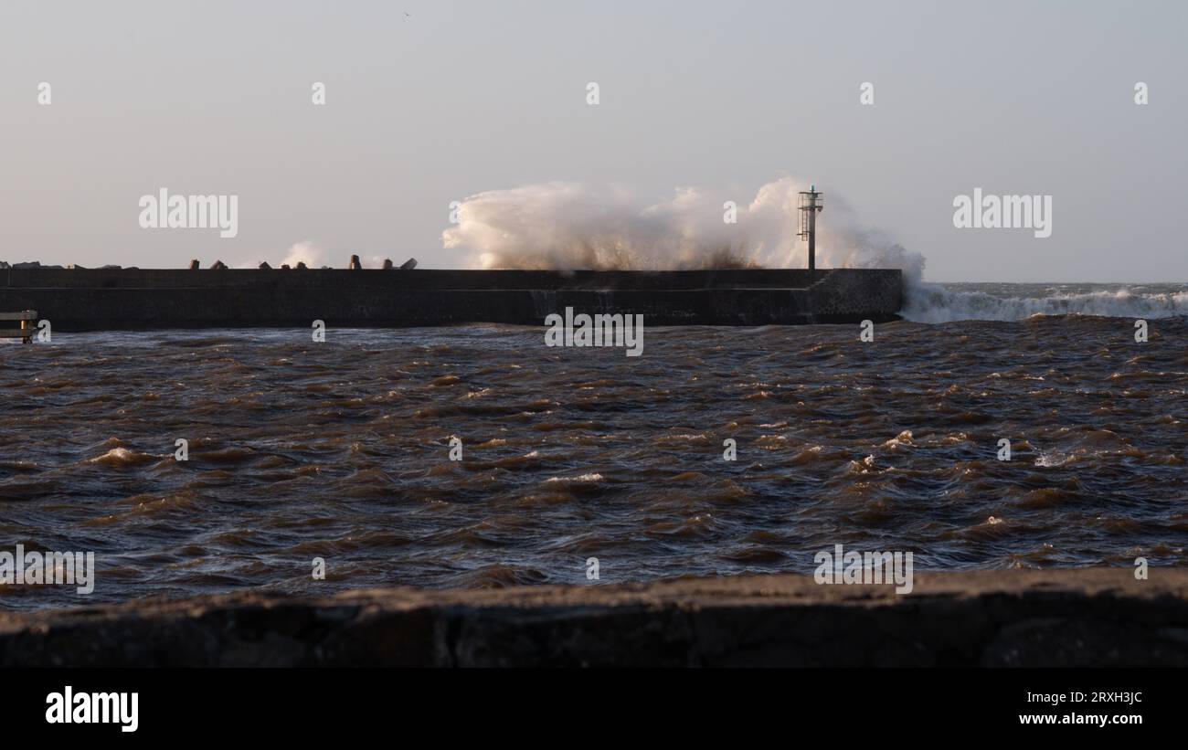 Stormy baltic sea crashing waves hi-res stock photography and images ...