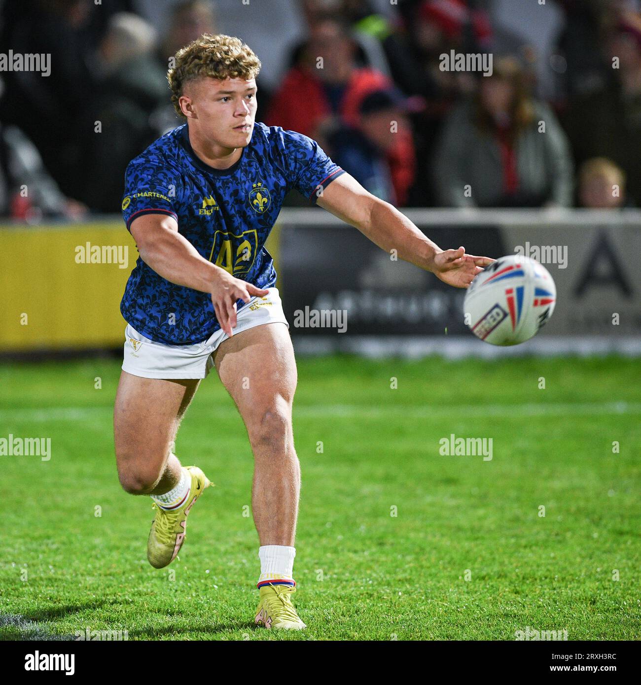 Wakefield, England - 22nd September 2023 Wakefield Trinity's Harvey Smith. Rugby League Betfred ...