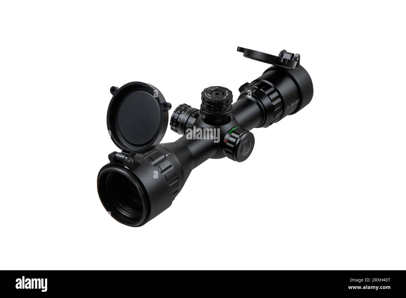 Optical sniper scope with open protective covers. Optical device for ... Optical sniper scope with open protective covers. Optical device for ...