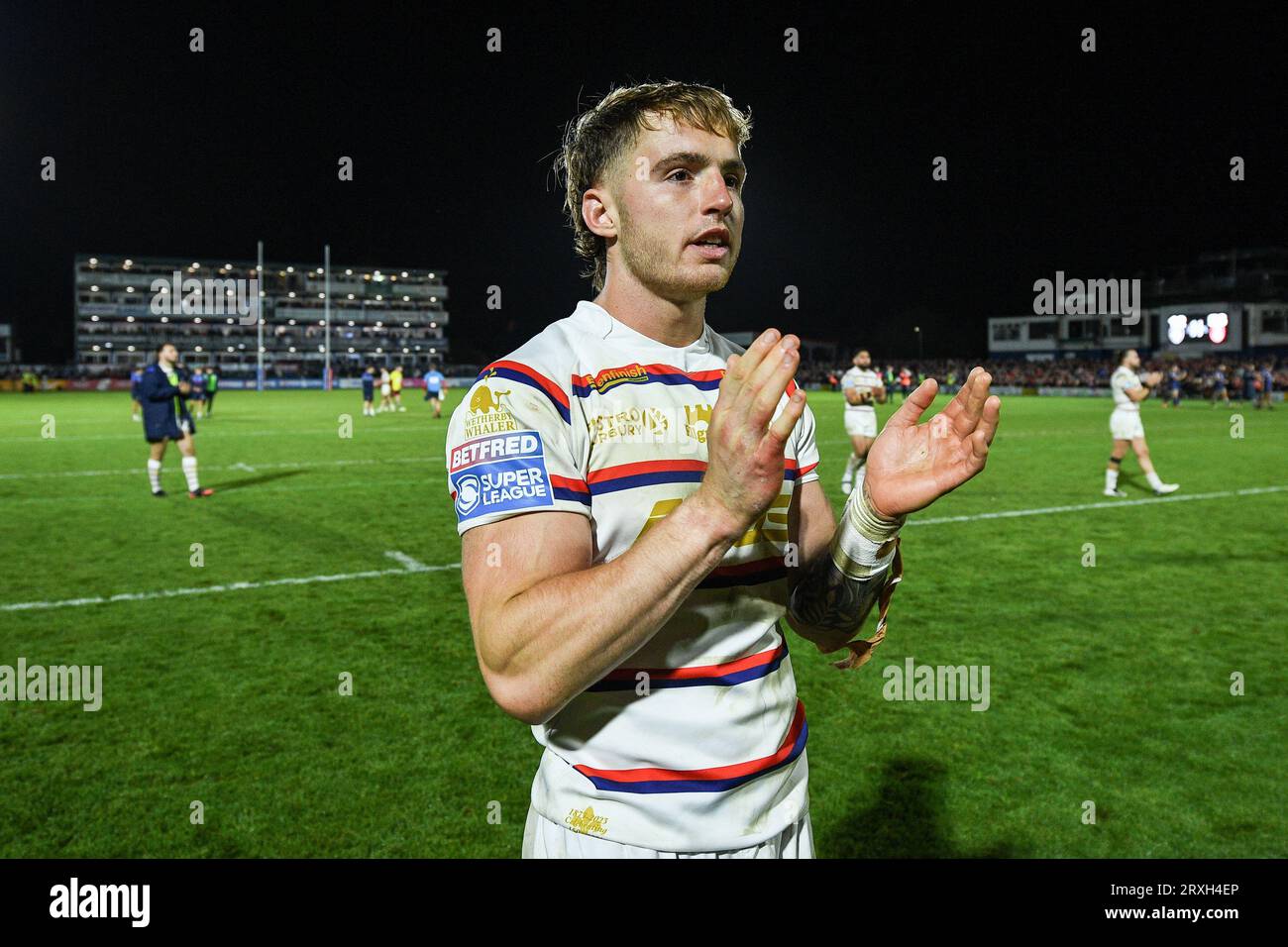 Wakefield, England - 22nd September 2023 Wakefield Trinity's Jack Croft ...