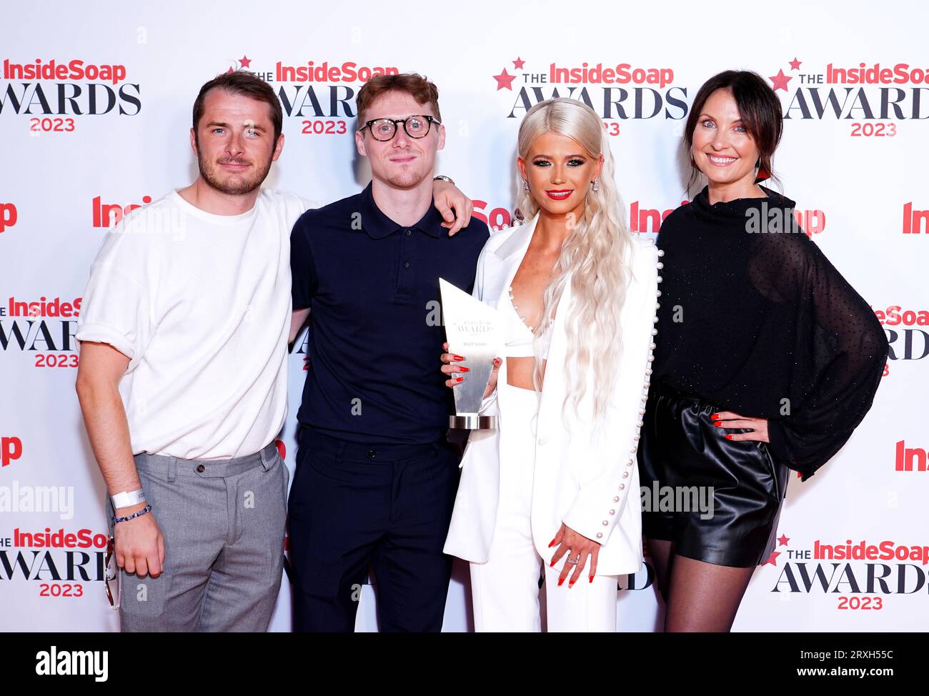 Eastenders cast members Max Bowden, Jamie Borthwick, Danielle Harold ...