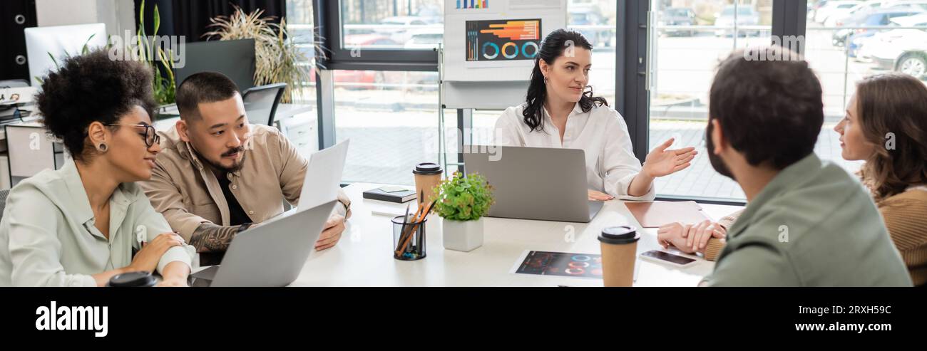 multicultural business people discussing project and brainstorming on ...