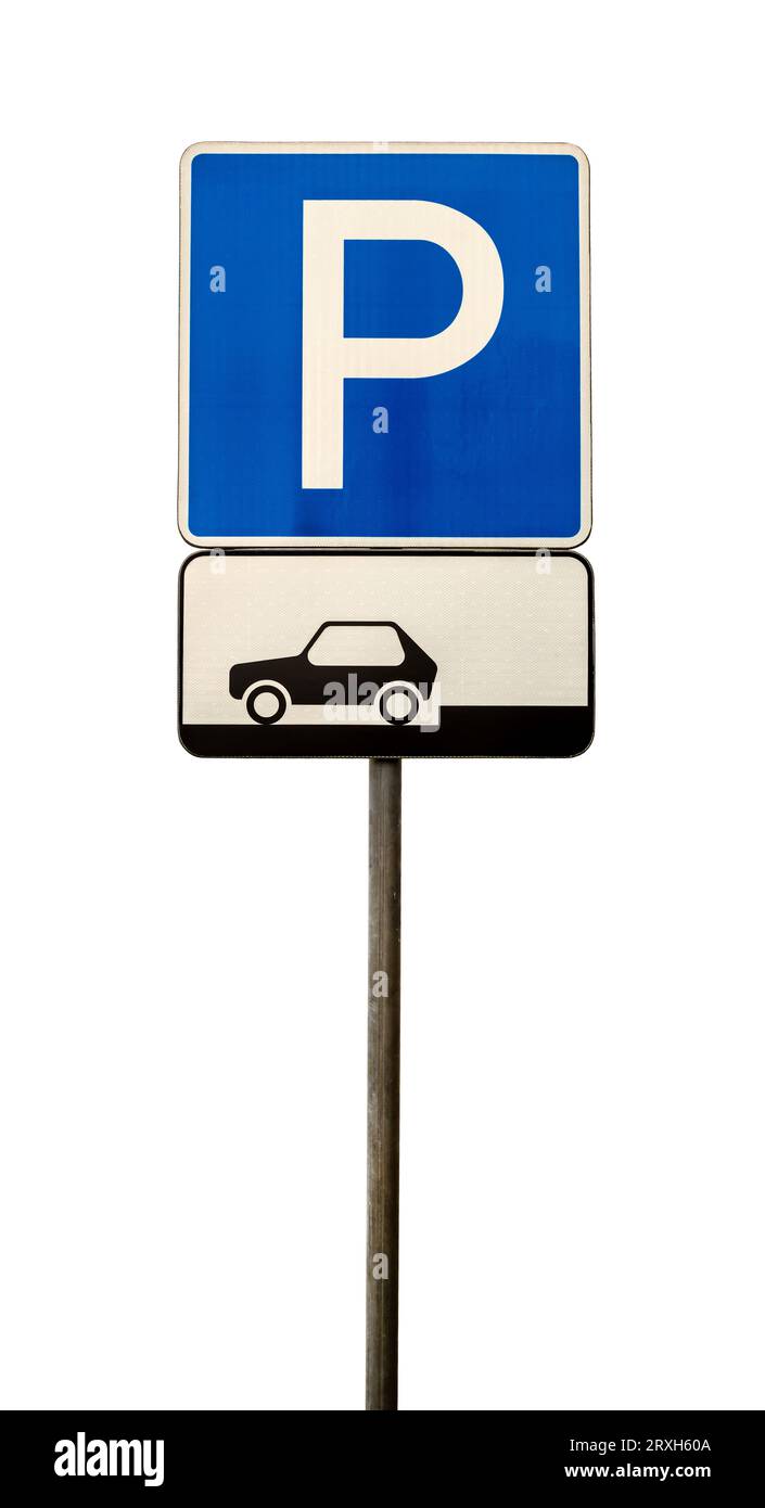 Car parking road sign on a white background. Traffic rules. Road Safety ...