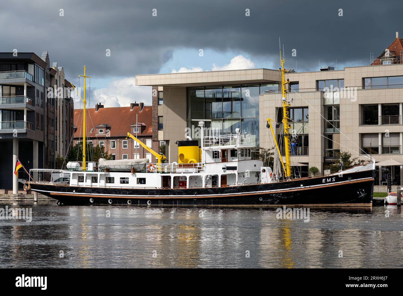 Traditional ship ‘Ems’ in Emden, Germany. Built in 1934, the ‘Ems’ is ...
