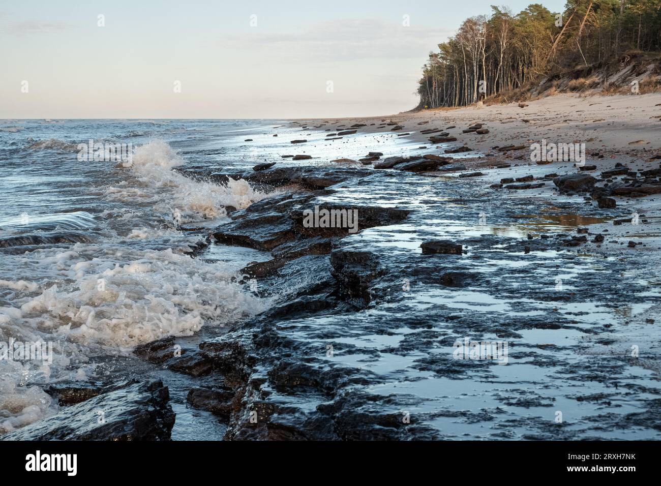 Beach storming sea waves in hi-res stock photography and images - Alamy