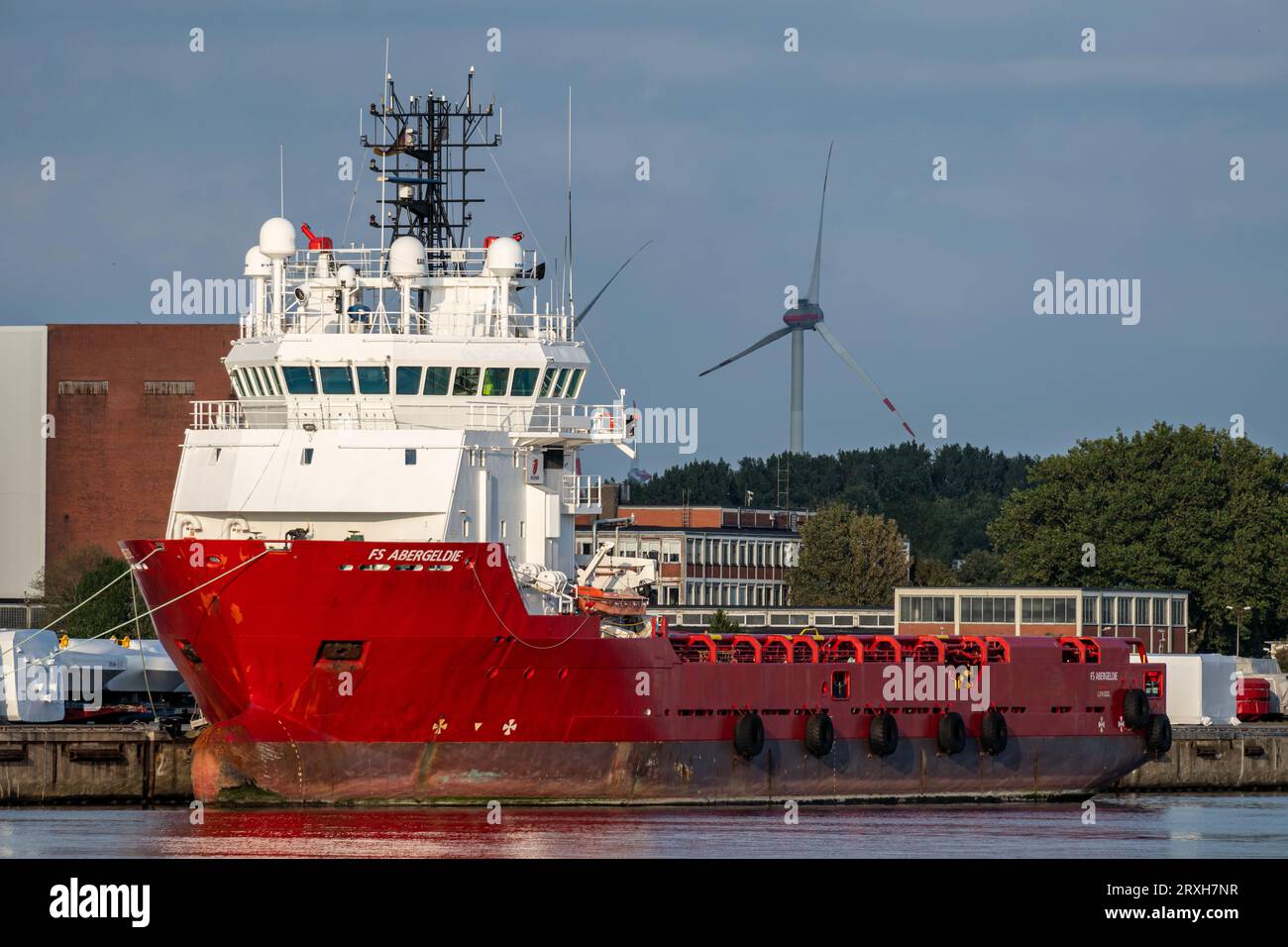 platform supply vessel ‘FS Abergeldie’ in the port of Emden, Germany ...