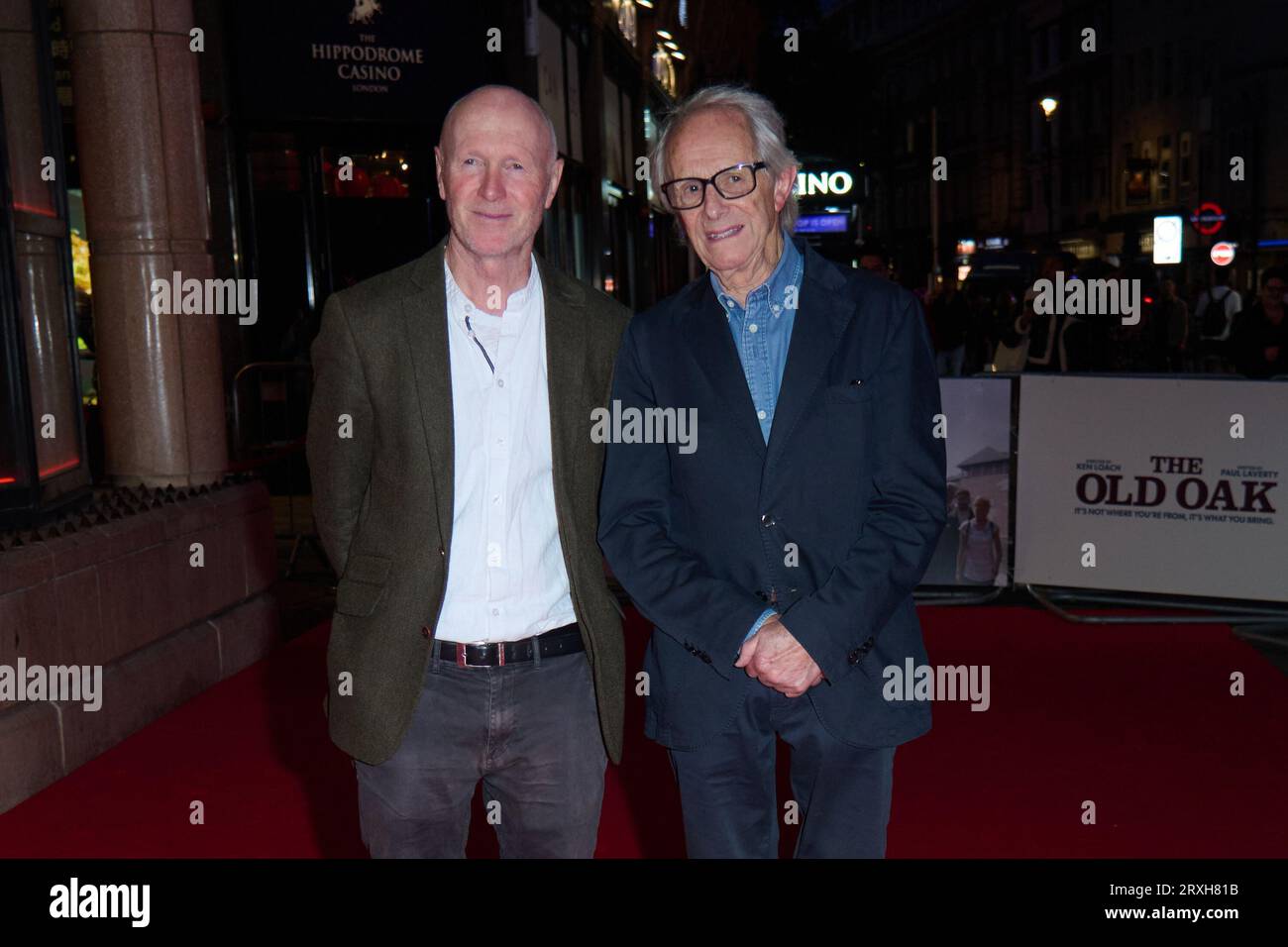 London, UK . 25 September, 2023 . Paul Laverty (L) and Ken Loach pictured at the The Old Oak ...